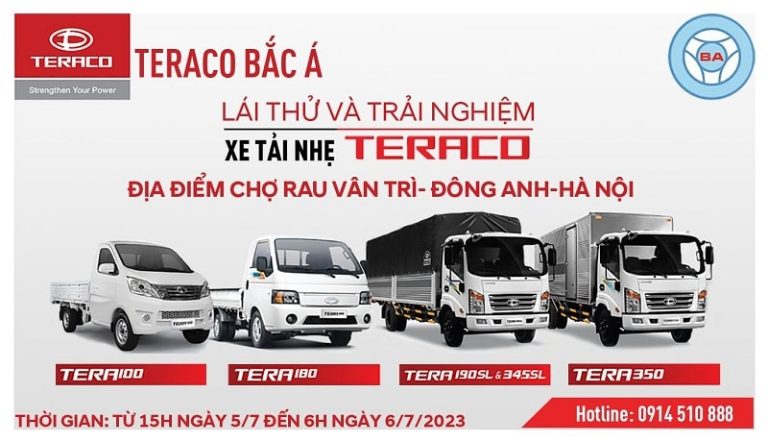 Teraco Bắc Á - Đại Lý Ủy Quyền Phân phối xe tải TERACO